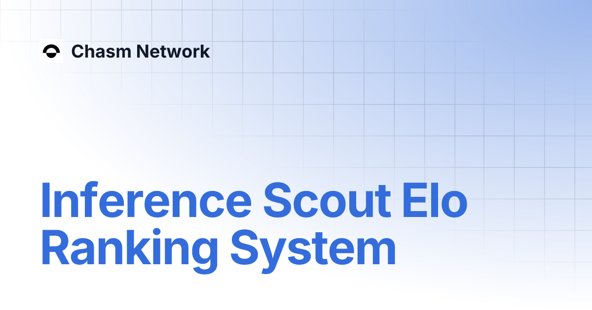 Inference Scout Elo Ranking System | Chasm Network